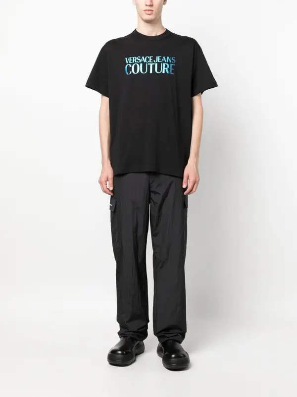 Versace Logo-print Cotton T-shirt - Black