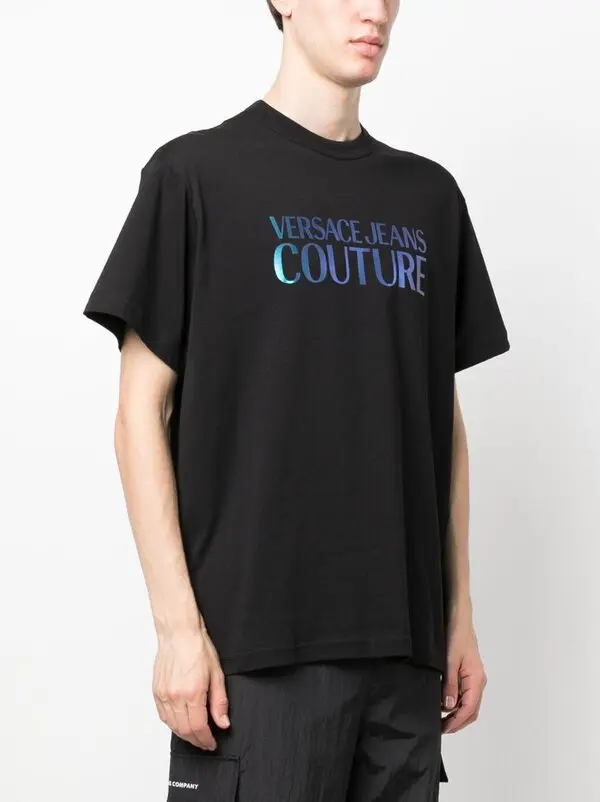 Versace Logo-print Cotton T-shirt - Black