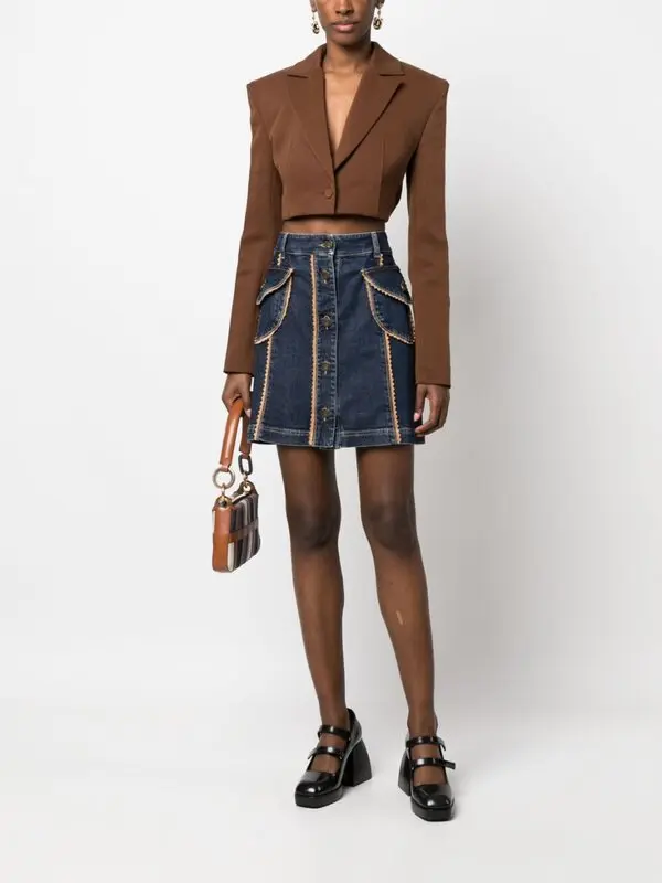 Moschino Scallop-edge Denim Miniskirt
