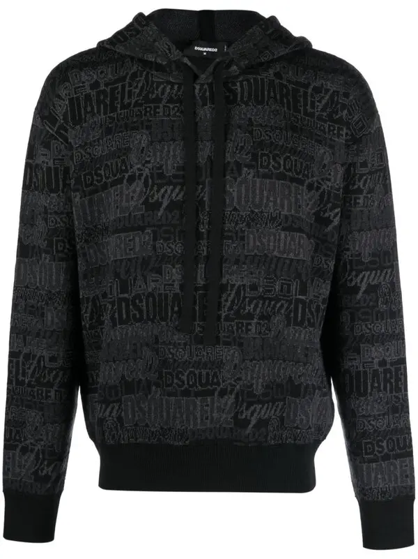 Dsquared2 Intarsia-knit Drawstring Hoodie