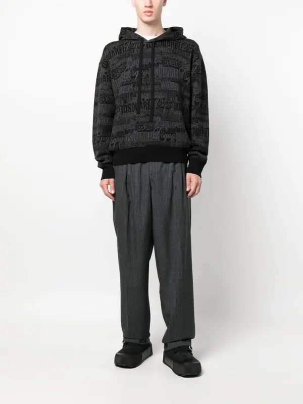 Dsquared2 Intarsia-knit Drawstring Hoodie