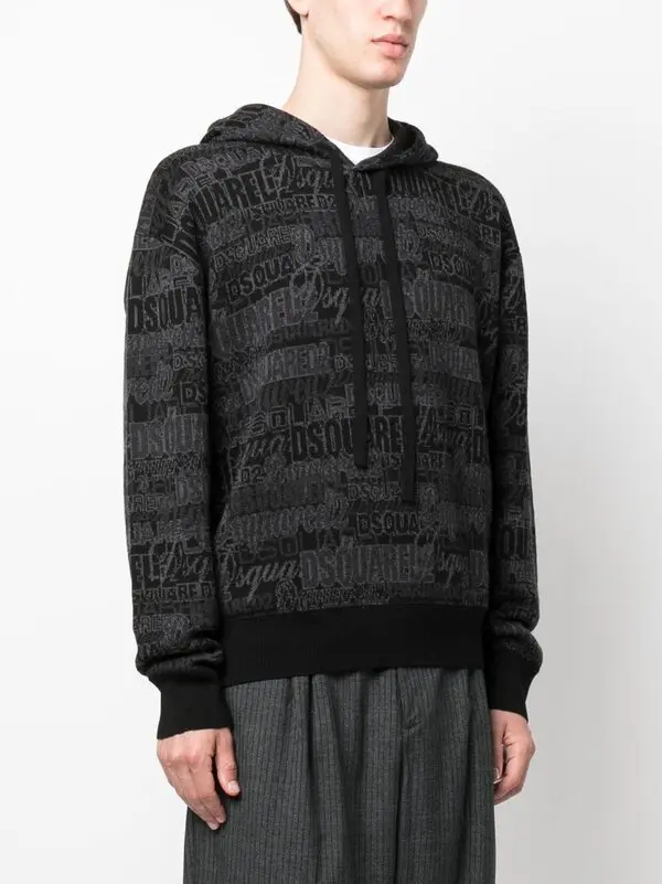 Dsquared2 Intarsia-knit Drawstring Hoodie