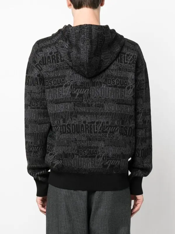 Dsquared2 Intarsia-knit Drawstring Hoodie