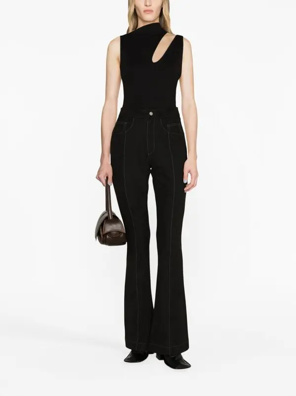 MANURI Bambina Cut-out Bodysuit - Black