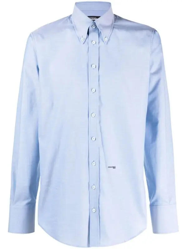 Dsquared2 Logo-print Long-sleeve Shirt - Blue