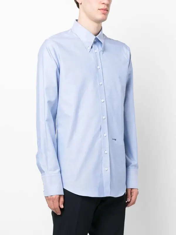 Dsquared2 Logo-print Long-sleeve Shirt - Blue