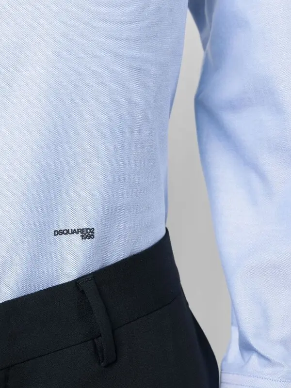 Dsquared2 Logo-print Long-sleeve Shirt - Blue