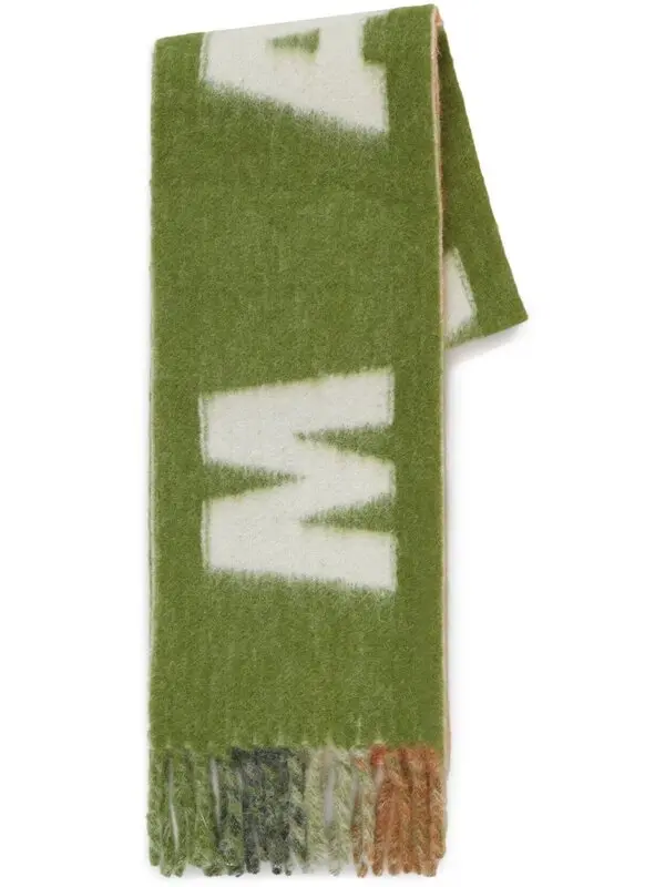 Marni Intarsia-knit Logo Scarf