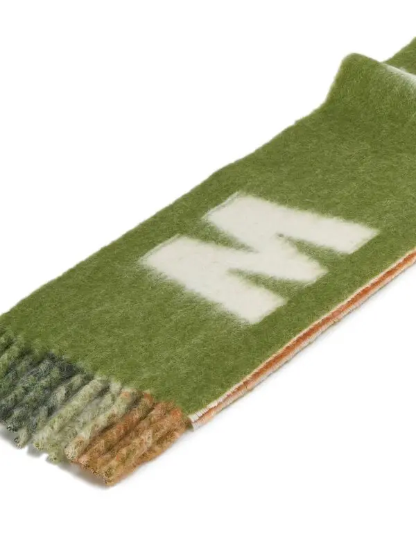 Marni Intarsia-knit Logo Scarf