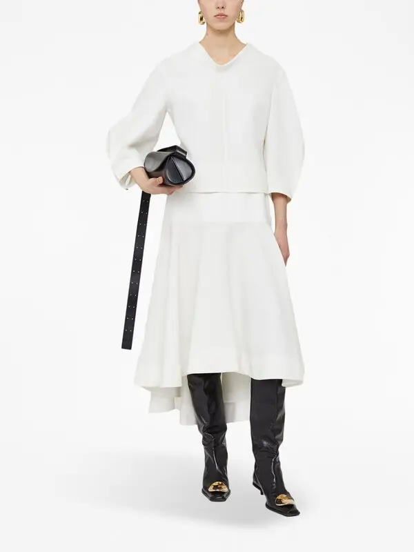 JIL SANDER Draped-neck Linen Blouse