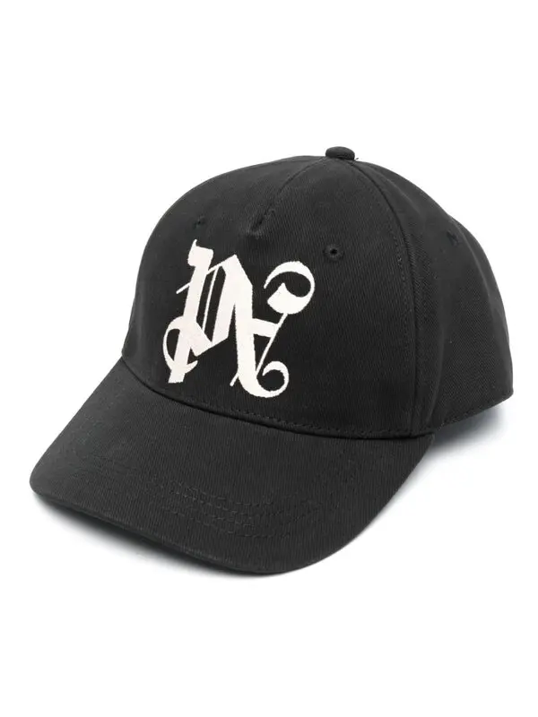 Palm Angels Monogram-embroidered Cap - Black