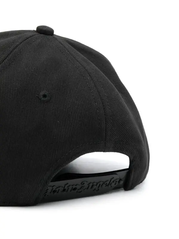 Palm Angels Monogram-embroidered Cap - Black