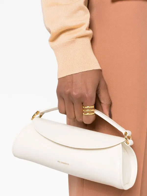 JIL SANDER Small Cannolo Shoulder Bag - White