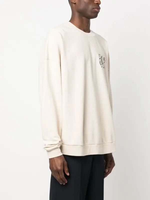 Palm Angels Logo-print Cotton Sweatshirt - Neutrals