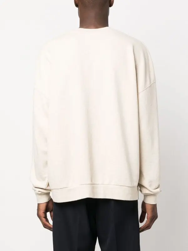 Palm Angels Logo-print Cotton Sweatshirt - Neutrals