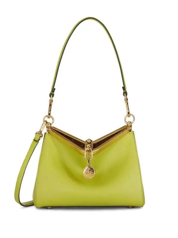 Etro Vela Leather Shoulder Bag - Green
