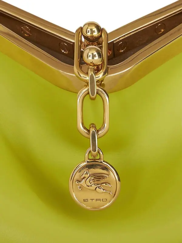 Etro Vela Leather Shoulder Bag - Green