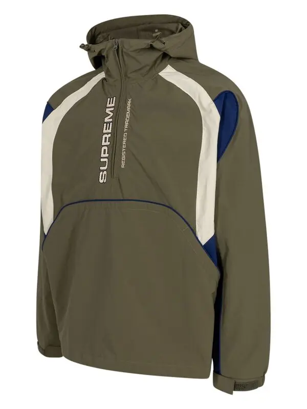 Supreme Paneled Half Zip Pullover Olive | SKITTLEDIGITAL.COM
