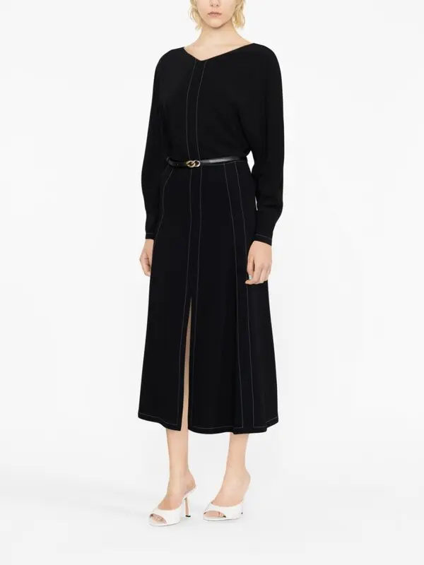 Stella McCartney Front-slit Midi Skirt - Black
