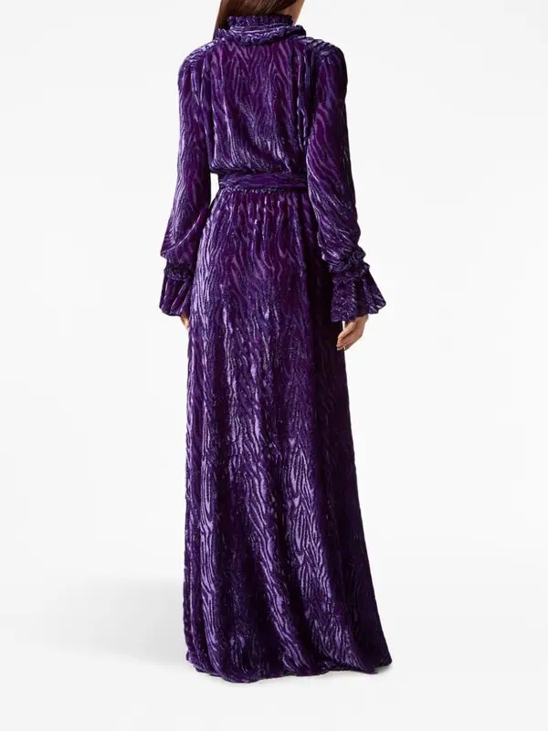 Philipp Plein Chiffon Gipsy Devoré-effect Dress - Purple