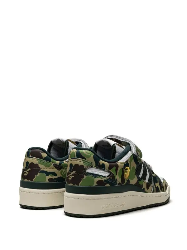 Adidas X Bape Forum 84 Low 30th Anniversary Camo Sneakers - Green