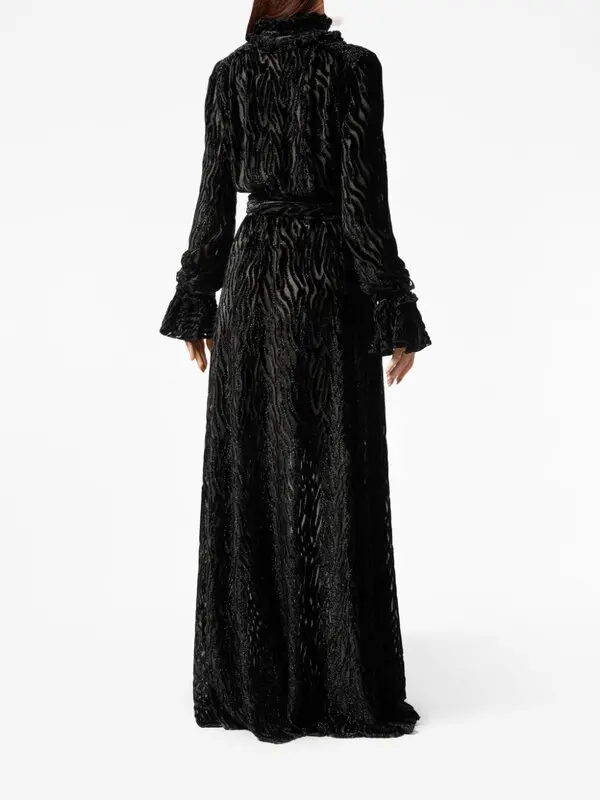 Philipp Plein Chiffon Gipsy Devoré-effect Dress - Black