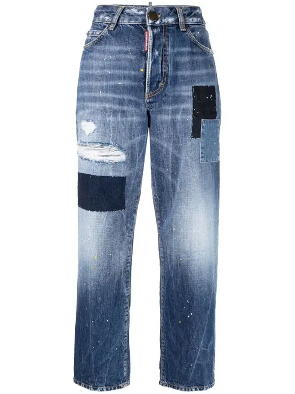 Dsquared2 Paint Splatter Straight-leg Jeans