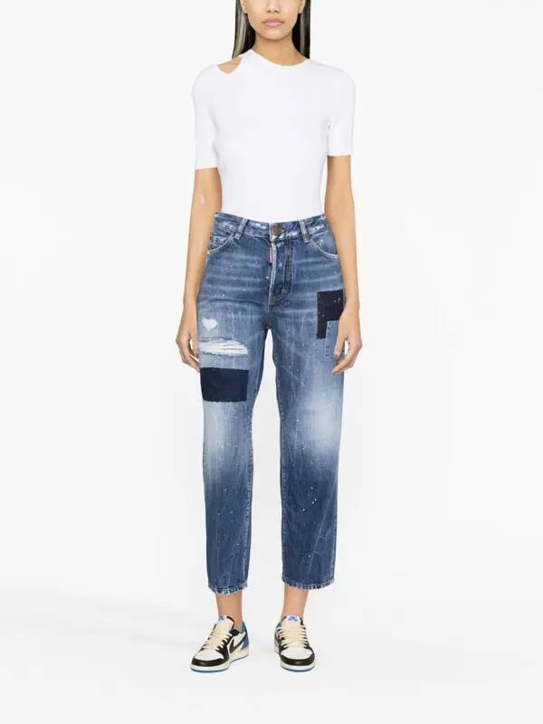 Dsquared2 Paint Splatter Straight-leg Jeans