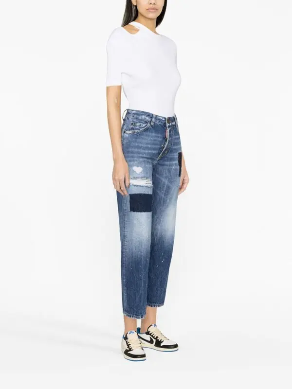 Dsquared2 Paint Splatter Straight-leg Jeans