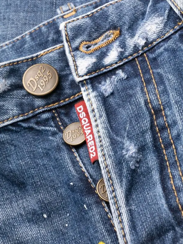 Dsquared2 Paint Splatter Straight-leg Jeans