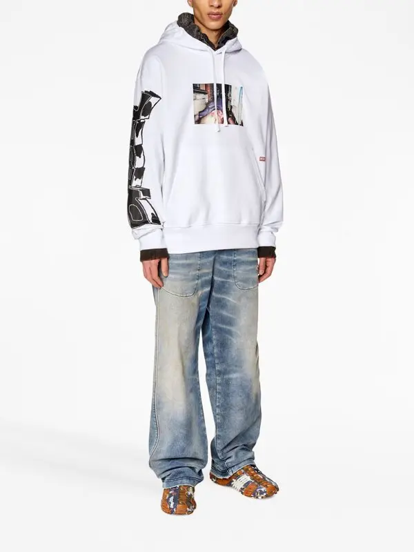 DIESEL® S-macs-l3 Cotton Hoodie With Graphic Prints