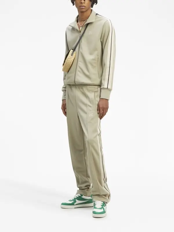 Palm Angels Monogram-embroidered Striped Track Pants - Grey