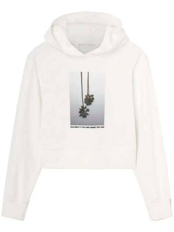 Palm Angels Mirage Cotton Hoodie - White