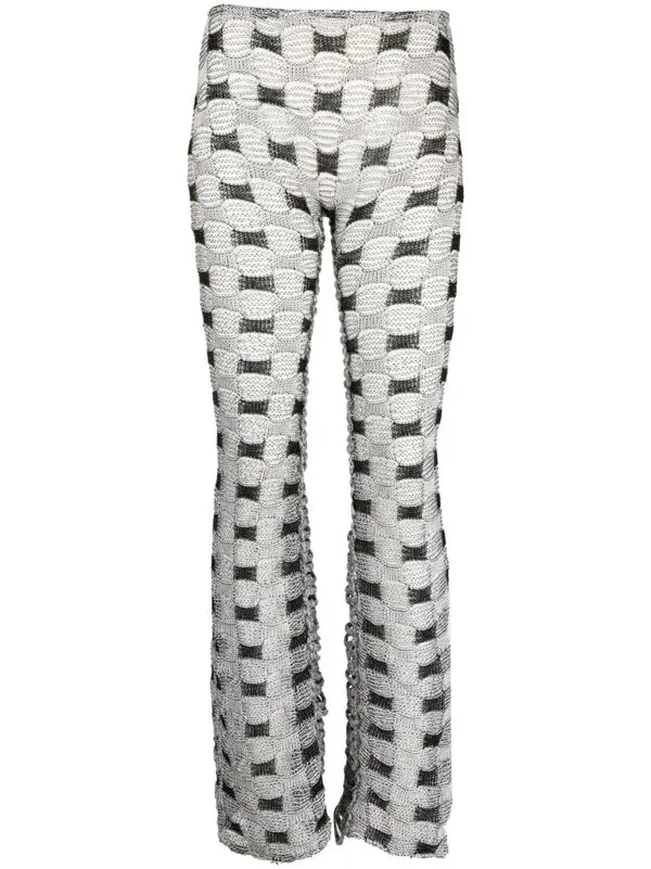 ISA BOULDER Check-pattern Knit Trousers