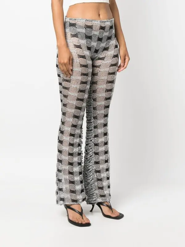 ISA BOULDER Check-pattern Knit Trousers