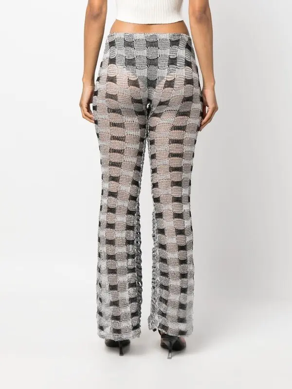 ISA BOULDER Check-pattern Knit Trousers