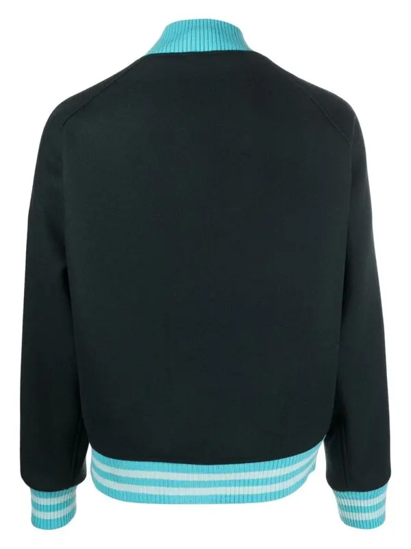 AWAKE NY Logo-print Wool-blend Bomber Jacket - Blue