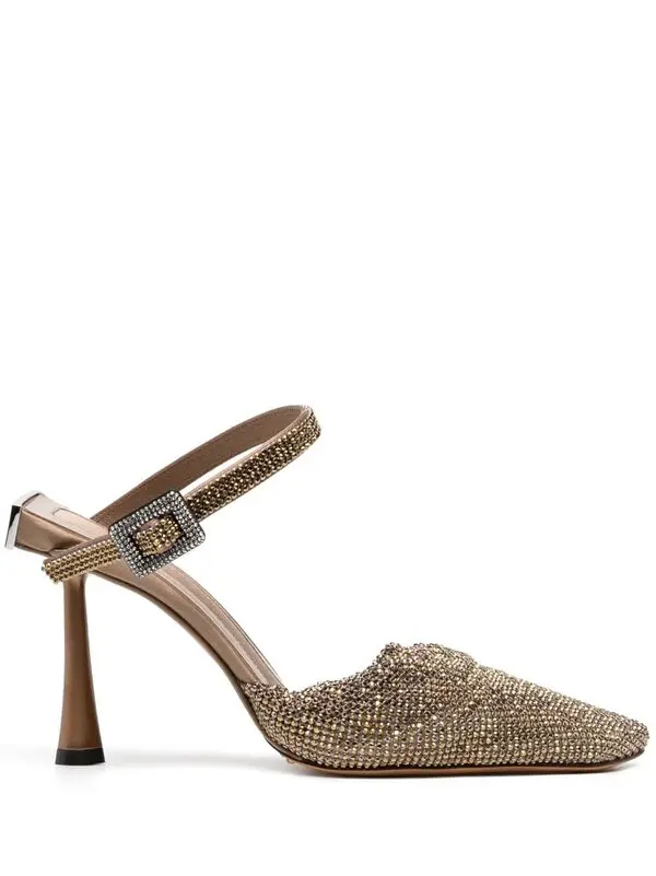 Benedetta Bruzziches Elena 95mm Crystal Mesh Mules