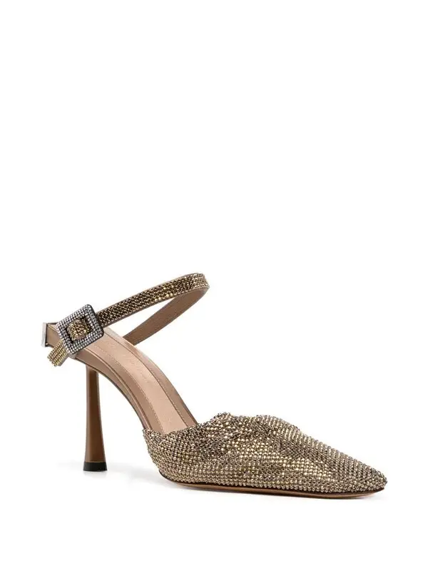 Benedetta Bruzziches Elena 95mm Crystal Mesh Mules