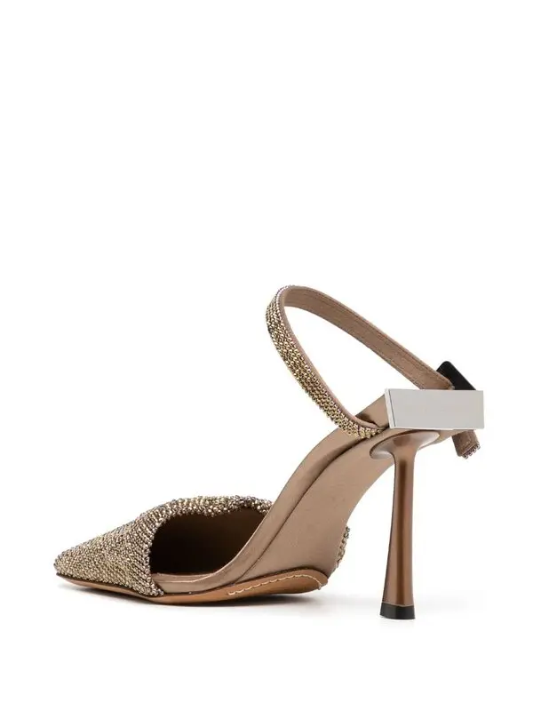 Benedetta Bruzziches Elena 95mm Crystal Mesh Mules