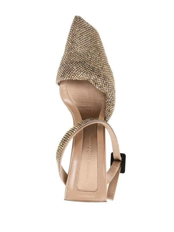 Benedetta Bruzziches Elena 95mm Crystal Mesh Mules
