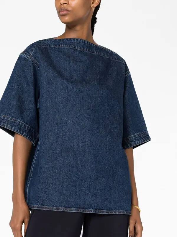 TOTEME Denim Short-sleeve Top