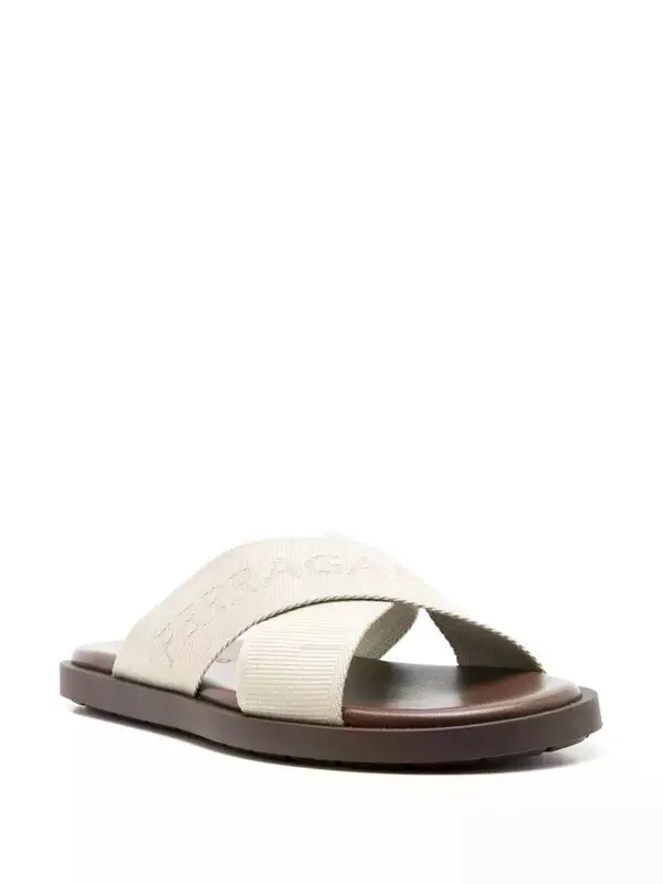 FERRAGAMO Crossover Logo-strap Sandals