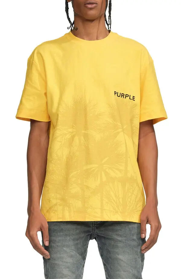 PURPLE BRAND Palm Tree Cotton Graphic T-shirt