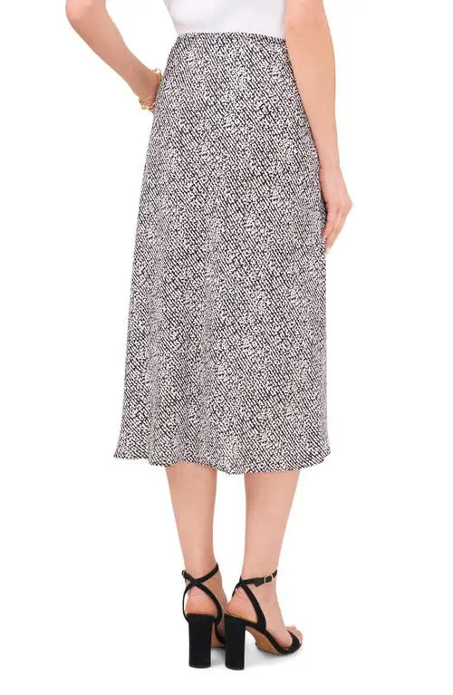 Chaus Print Bias Cut Midi Skirt - Black/white