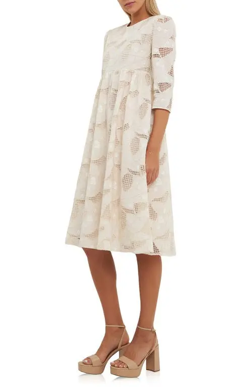 English Factory Embroidered Lace A-line Dress