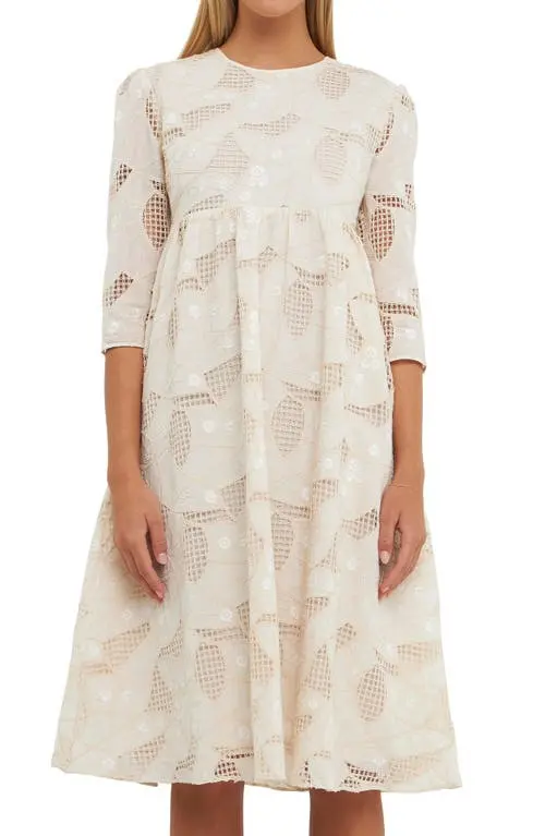 English Factory Embroidered Lace A-line Dress