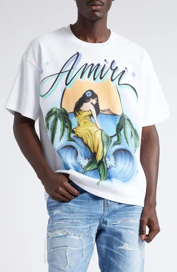 Amiri Mermaid Oversize Graphic T-shirt