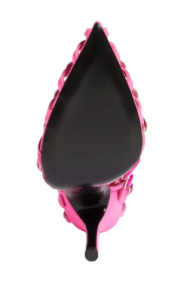 Attico Grid Crystal Embellished Pointed Toe Pump