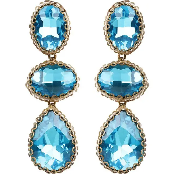 Deepa Gurnani Hadlee Drop Earrings - Aqua